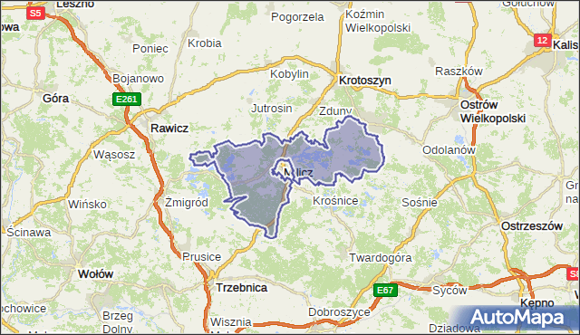 Gmina Milicz, powiat milicki, województwo dolnośląskie na mapie Targeo