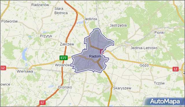 Gmina Radom, powiat Radom, województwo mazowieckie na mapie Targeo