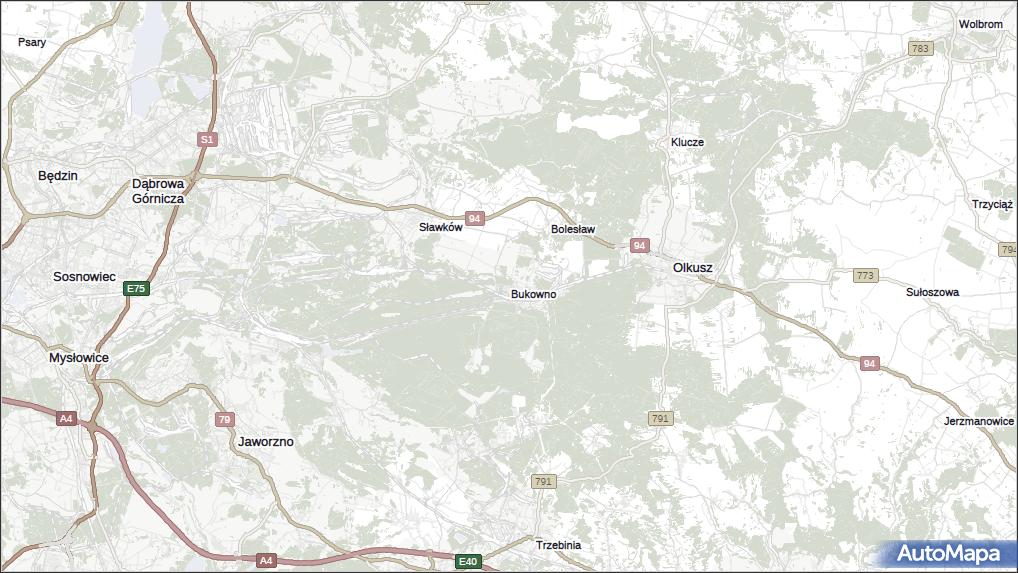 mapa Bukowno, Bukowno na mapie Targeo
