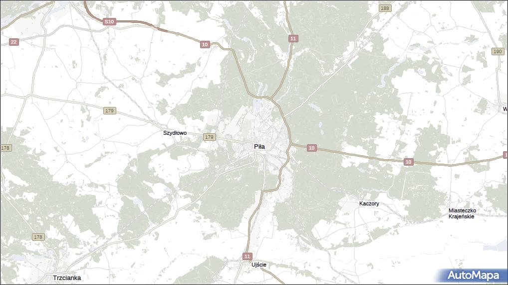 mapa Piły, Piła na mapie Targeo